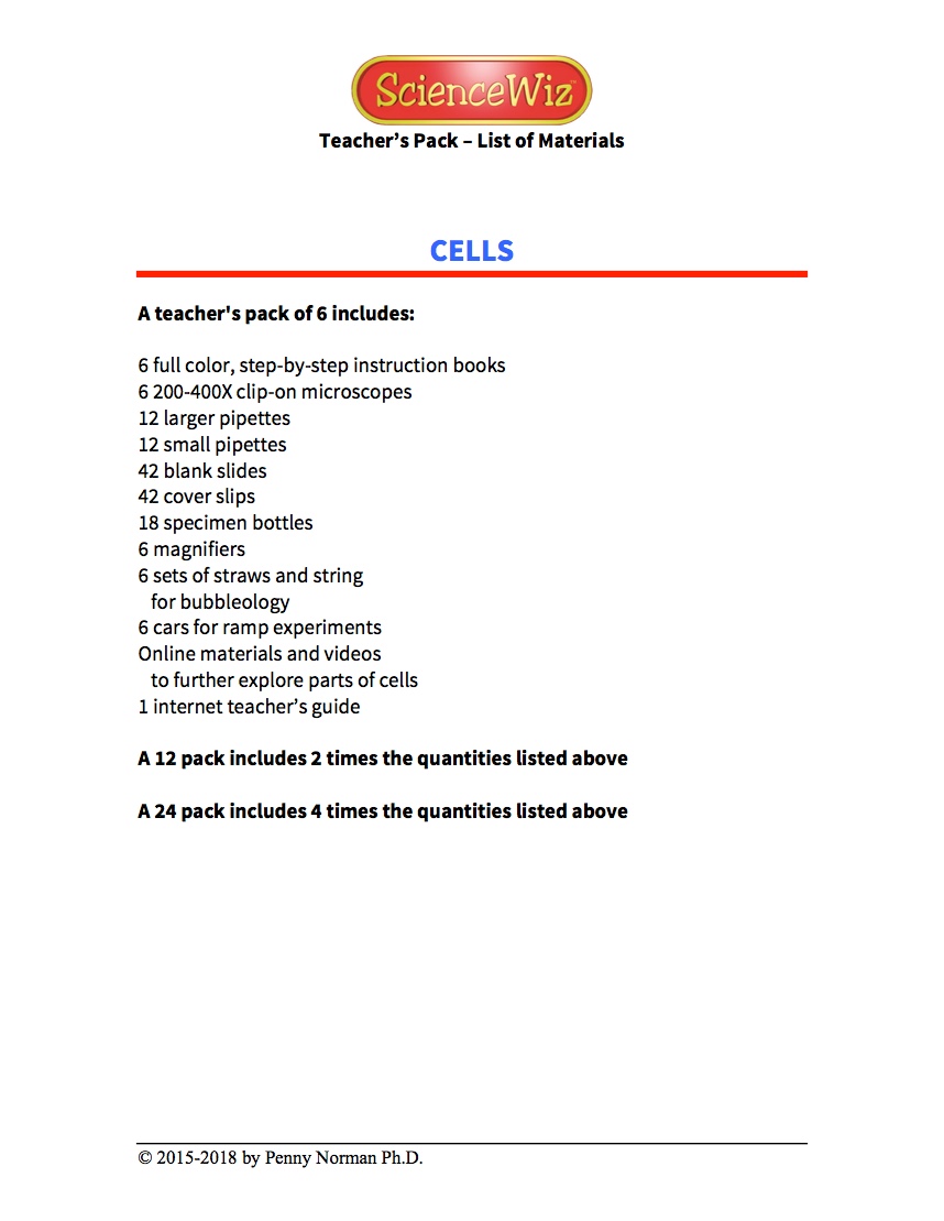 Cell Teacher’s Pack – ScienceWiz